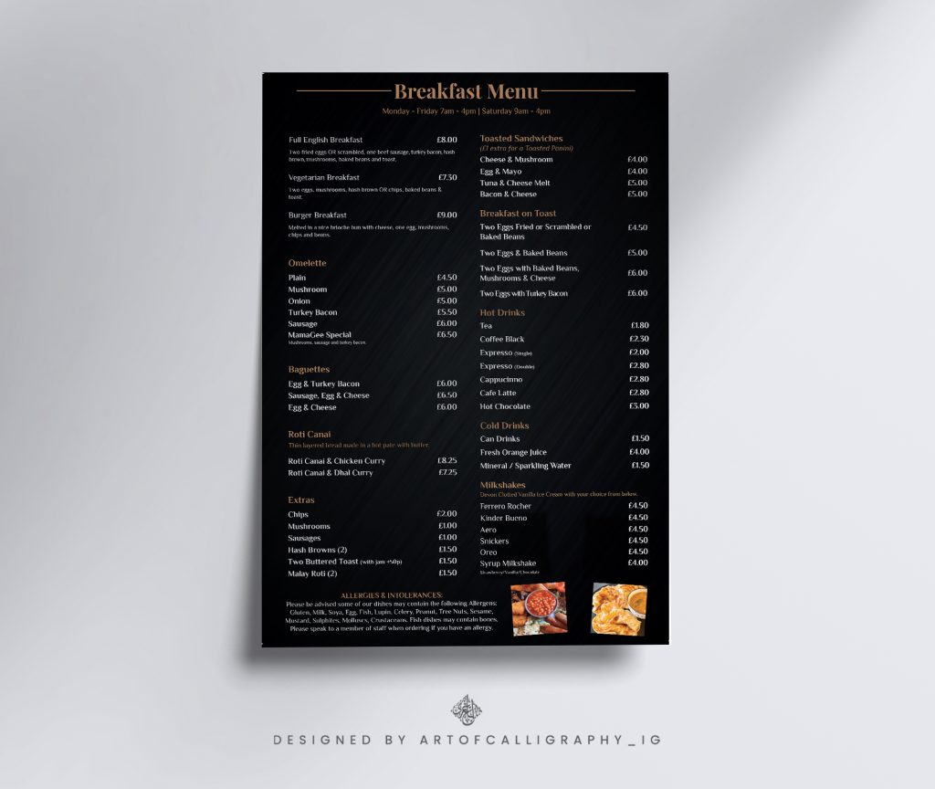 Menu Design